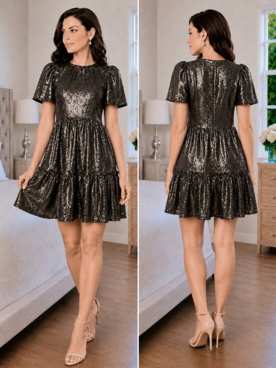 Sea New York | Dresses | Nwt Sea New York Rachelle Puff Sleeved Bronze ...